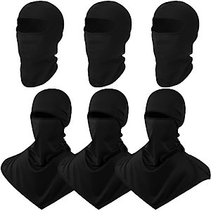 Yahenda 6 Pieces Cooling Balaclava Face Mask Men and Women Short and Long Neck Covers Helmet Hood Helmet Liner for Men Women Uv Sun Protection Outdoor Motorcycle Cycling Fishing Outdoor Sports Black