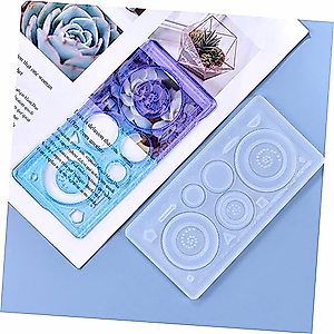 VILLCASE 1pc Kaleidoscope Mold Resin Silicone Molds Resin Tray Molds Silicone Tray Mold Silicone Resin Ruler Making Mold Silicone Molds for Resin Ruler Casting Mould Silica Gel White