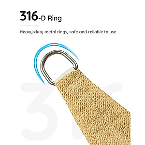 Quictent 24X24FT Large Oversized 185G HDPE Square Sun Shade Sail Canopy 98% UV Block Outdoor Patio Garden with Hardware Kit