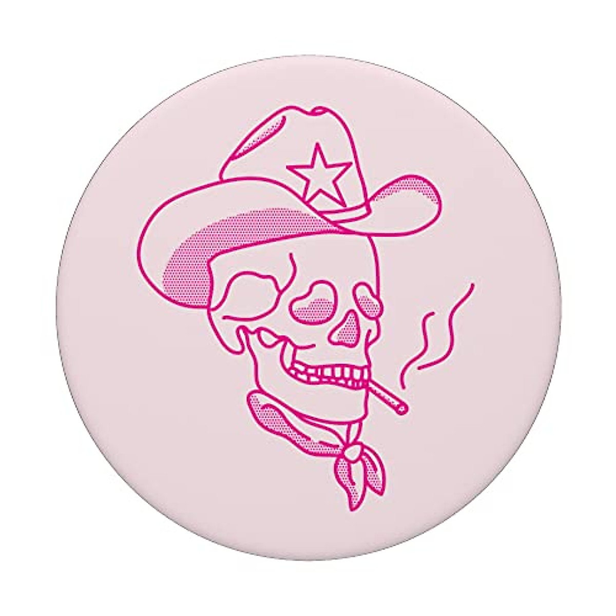 Hot Pink Western Cowboy Hat Skull Smoking PopSockets Swappable PopGrip