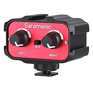 Saramonic Dual Wireless VHF Lavalier Microphone Bundle with 2 Transmitters, 2 Receivers and Audio Mixer for DSLR Cameras