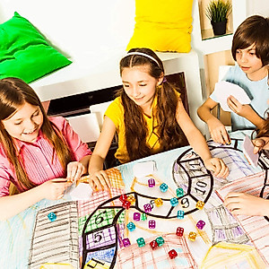 Deamos 6 Sided Dice Set 10 Colors Transparent Acrylic Dice for DND, MTG, RPG, Tenzi, Yahtze, Bunco, Table Borad Games, Math Teaching (100)