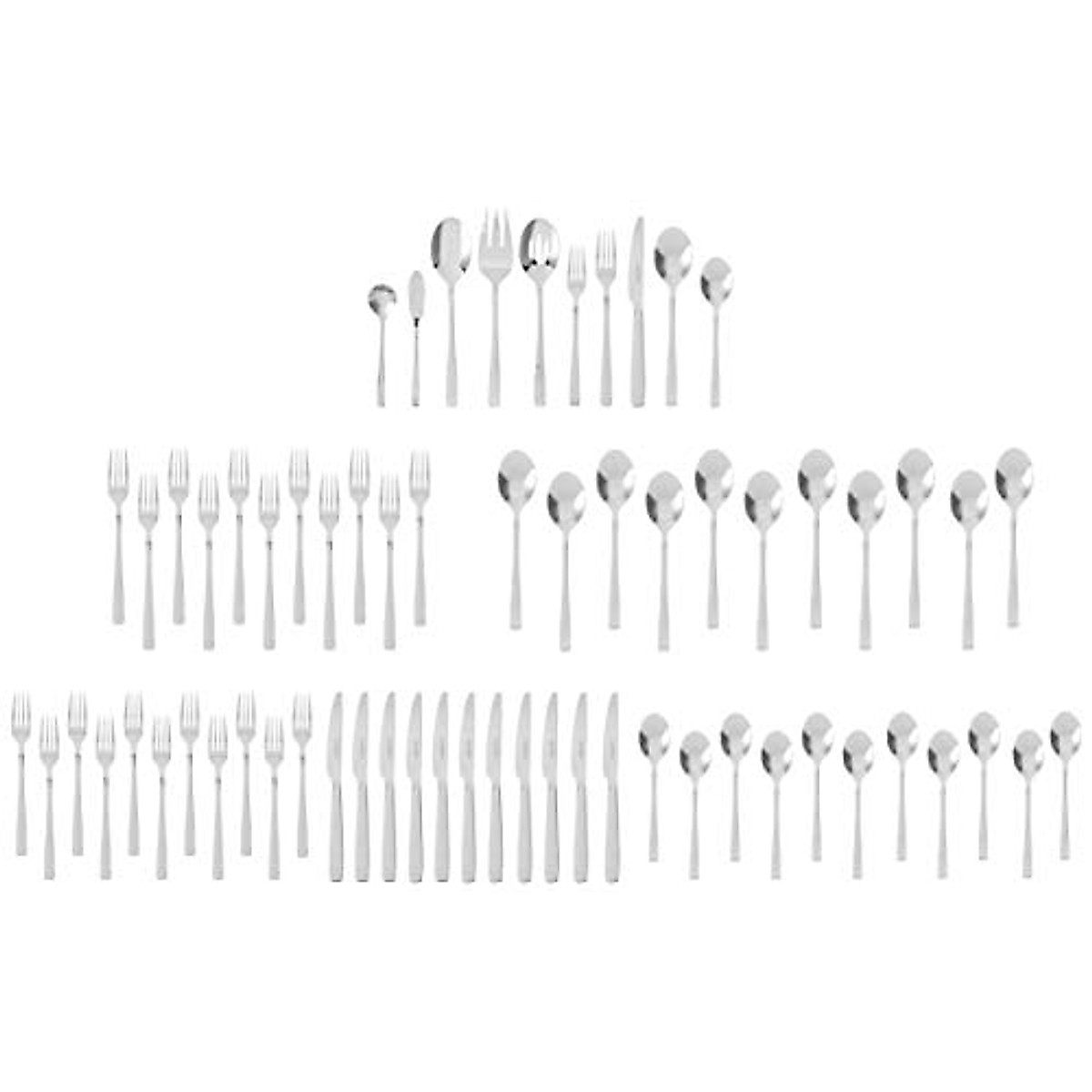 HENCKELS Lani Flatware Set, 65-Piece, silver like finish