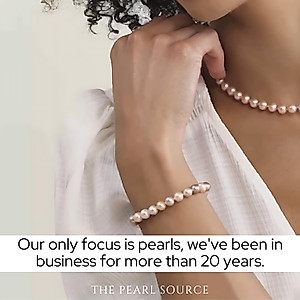 The Pearl Source 14K Gold 7-8mm AAAA Quality Round Multicolor Freshwater Cultured Pearl Bracelet for Women