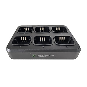 Teseko Six-Way Charger Multi Unit Charger for Motorola NNTN4497CR NNTN4497DR NNTN4496 CP040 CP140 CP150 CP160 CP180 CP200 CP200D CP250 CP380 PR400 EP450 EP450S DEP450 GP3688 GP3188（Thick Version）