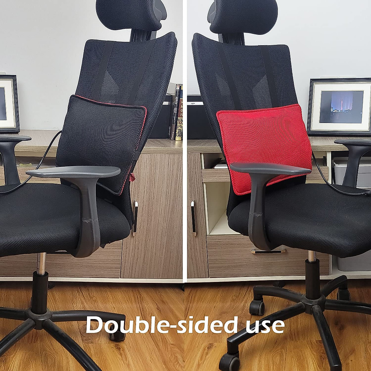 POPIPEN Inflatable Lumbar Support Pillow for Office Chair and Car Seat, Back Support Cushion with Air Pump for Reducing Lower Back Pain