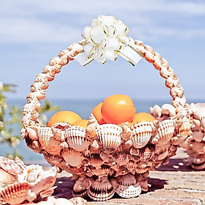 WEWILUCK Gift Bow for Gifts Wrapping, 10 PCS White Pull Bows with Golden Line for Christmas Tree, Xmas Presents, Wedding Decor, Basket Decoration, Birthdays, Holidays Present Wrap Supplies