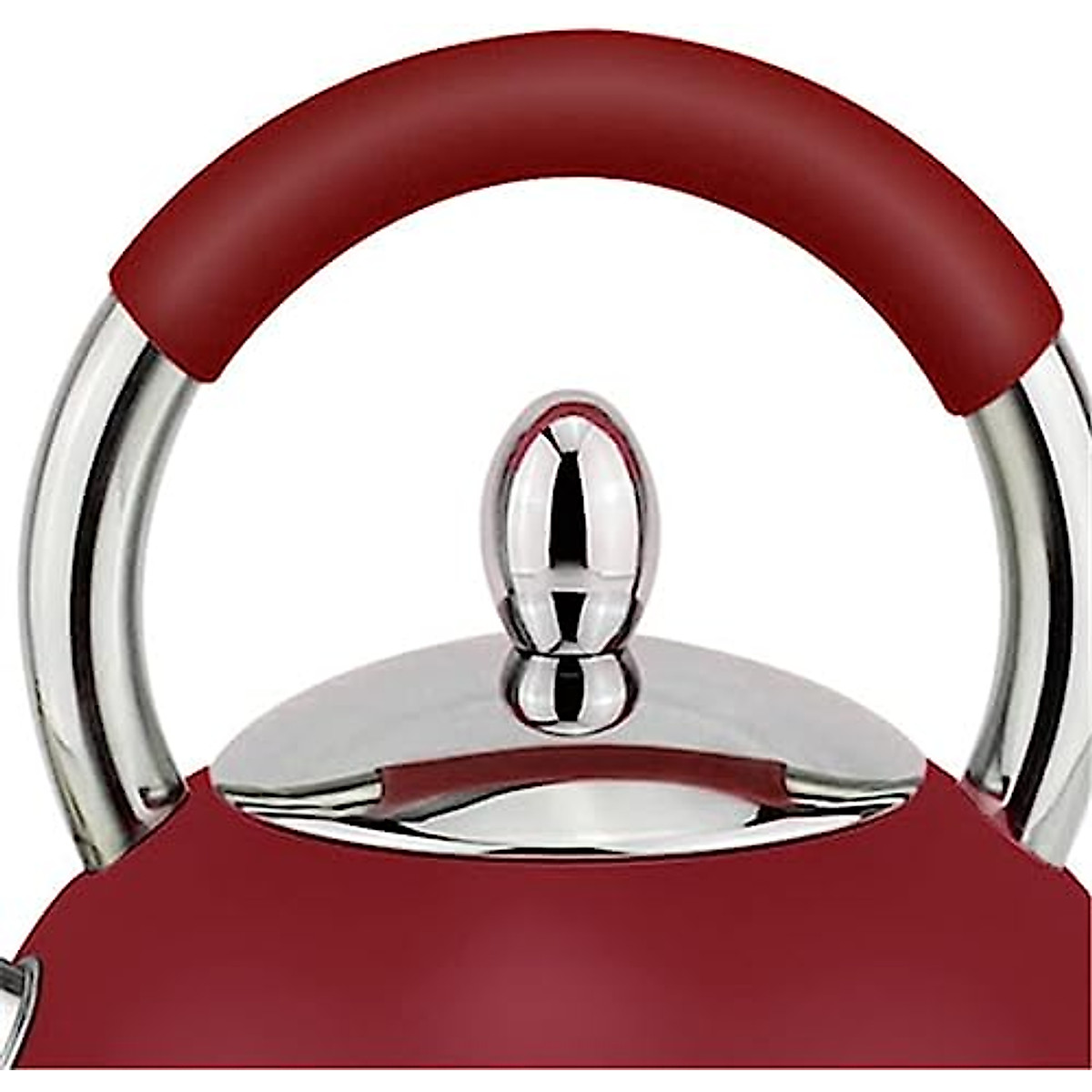 Stovetop Tea Kettle Whistling Teapot Tea Kettle 3L Whistling Tea Kettle 304 Stainless Steel Whistle Kettle Teapot Universal Stovetop Kettle Stove Top Kettle Tea Pot (Color : Red, Size : 20 * 24.5cm)