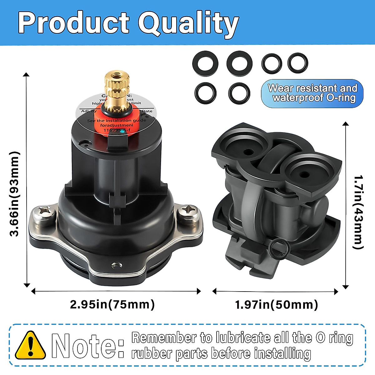 GP876851 Mixer Cap and Pressure Balancing Cartridge Kit, for Kohler Shower Valves K-304 and K-11748 Platforms, Shower Valve Cartridge Replacement Repair Kit, Include GP77759 and GP800820