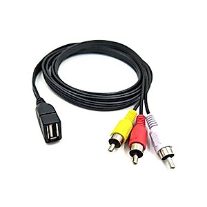 Duttek USB to RCA Cable,3 RCA to USB Cable,AV to USB, USB 2.0 Female to 3 RCA Male Video A/V Camcorder Adapter Cable for TV/Mac/PC 5feet/1.5M
