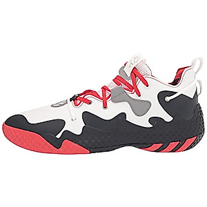 adidas Unisex Harden Vol. 6 Basketball Shoe, White/Vivid Red/Ink, 12 US Men