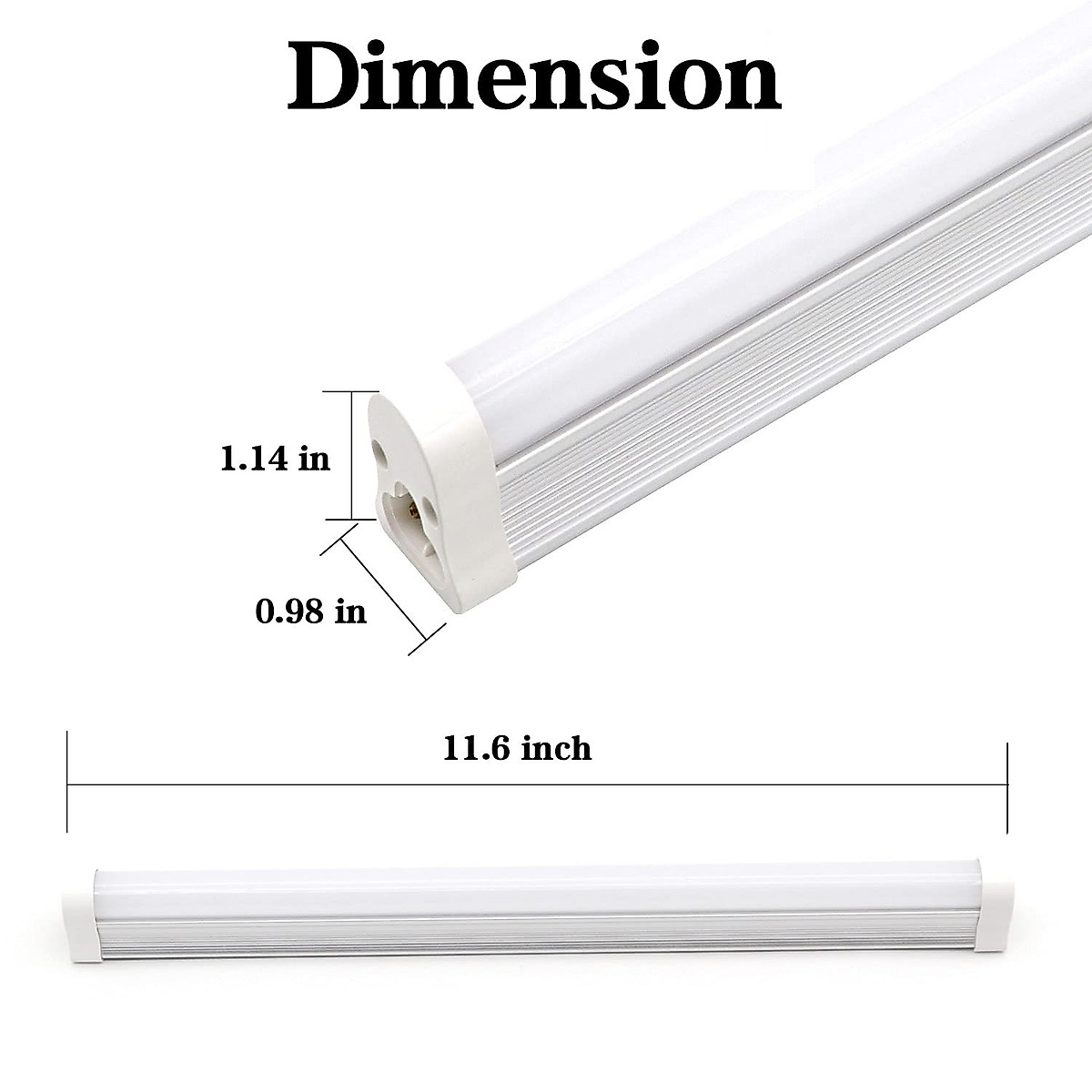 Striplight LED Shop Light Fixture, 12 Inch 5W, 580LM, Frosted Cover, 6500K, T5 Integrated Tube Light, Hight Output, Brighter White, LED Tube Light for Garage, Warehouse, Plug and Play (Pack of 2)
