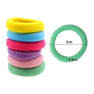 200 Pack Candy Color Girls' Elastics Hair Ties Seamless Ponytail Holder