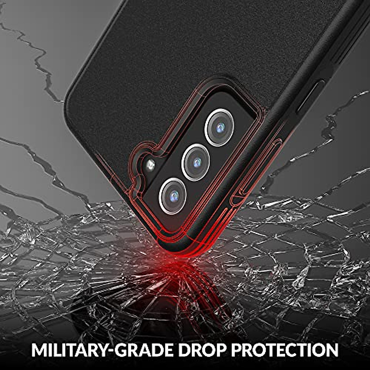 Crave Slim Guard for Galaxy S21 FE Case, Shockproof Case for Samsung Galaxy S21 FE 5G (6.4 inch) - Black