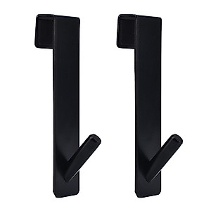 Gadpiparty 2pcs Black Shower Door Hooks Over The Door Towel Hooks Shower Squeegee Hooks Stainless Steel Towel Hooks Robe Hook for Bathroom Frameless Glass Shower Door
