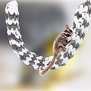 ULTECHNOVO Sugar Glider Climbing Rope Cage Bird Rope Parrot Rope Perch Bird Swing Bird Climbing Pet Swing Chinchilla Hamster Accessory Rat Ladder Bridge Parrot Swings Toy Cotton Rope The Bird