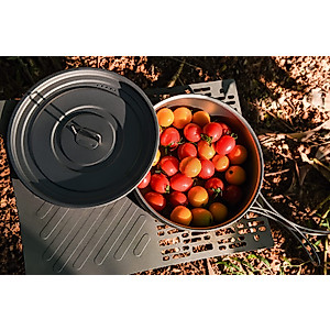 Boundless Voyage Titanium Frying Pan with Lid Portable Folding Handles Outdoor Camping Skillet Griddle Ultralight Cookware Hiking Backpacking