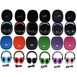 Wisconsin Auto Supply MDZHP-FF-BLK-(1) Black Wireless Headphone (2 Channel Fold Flat DVD Player with Case and 3.5 mm Auxiliary Cord), 1 Pack