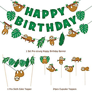 Mosailles Sloth Birthday Party Decorations Set Sloth Cupcake Toppers Sloth Cake Topper Decoration for Zootopia Baby Shower Cake Smash 1st Birthday Party Supplies