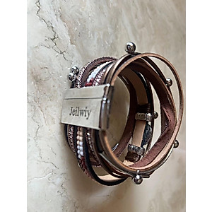 Jeilwiy Leather Wrap Around Bracelet Multi Rope Boho Bracelets Cuff Bangle Baroque Pearls Handmade Bohemian Jewelry for Women, Daughter, Sister Gifts