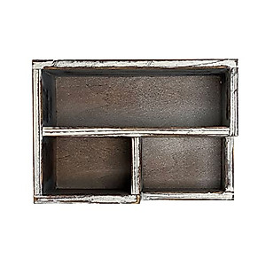 Cregugua Rustic Wood Pen and Pencil Holder Decorative Stationary Wooden Organizer Office/Home (5.5X7.9X3.5 in)