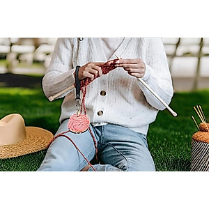 Multlife Portable Wrist Yarn Ball Holder & 3Pcs Crochet Hooks, Yarn Holder, Yarn Spinner, Yarn Holder for Crocheting, Crochet Yarn Holder, Yarn Ball Holder, Yarn Spinner for Crocheting (Red-B)