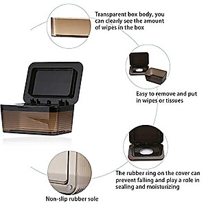 Jitnetiy Removable Wipes Dispenser Large Wipes Case Holder Container Keeps Wipes Fresh (Dark Brown)