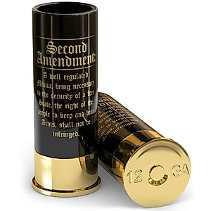 2nd Amendment 12 Gauge Shot Glasses - Set of 4 - American Owned & Operated - Unique Patriotic One of a Kind Shot Glass