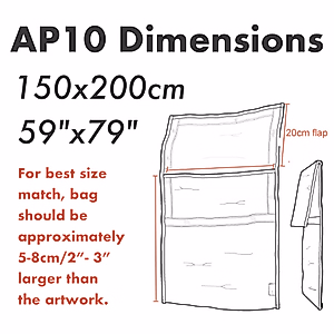 ARTPAKK | Protective Storage, Shipping, Packing | 57 1/16" x 78 3/4" - AP10 | Reusable, Waterproof & Acid-Free Lining | Large Framed Painting & Canvas Archival Portfolio | Eco Bubble Wrap Alternative