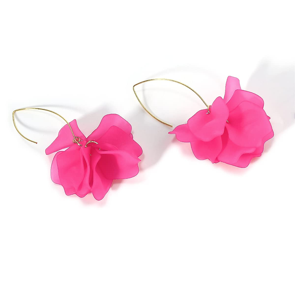 KELMALL Boho Flower Hoop Earrings for Women - Lightweight Bloom Petal Drop Dangle Earrings with Jewelry Box