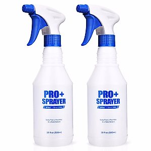 airbee Plastic Spray Bottles 2 Pack 16 Oz for Cleaning Solutions, Planting, Pet, Bleach Spray, Vinegar, Professional Empty Spraying Bottle, Mist Water Sprayer with Adjustable Nozzle and Measurements