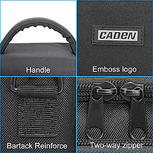 CADeN Camera Bag Sling Case with Rain Cover, Trolley Strap Camera Bag for Nikon, Canon, Sony SLR/DSLR Mirrorless Cameras and Lenses Waterproof (2.0 M, Black)