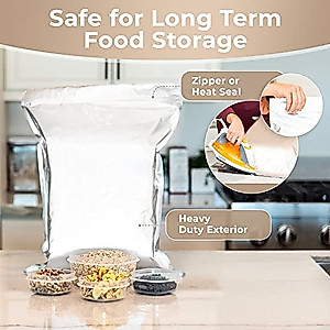 BestofPREP™ | Set of 25 - 5 Gallon Food Storage Bags, PLUS Oxygen Absorbers AND EBook - Heavy Duty, Food Grade Bags for Long Term Storage - 25 bags w/ Zipper, 25 Oxygen Absorbers 2,500cc, E-Book w/ Food Storage Tips - Aluminum Foil Coated, Safe, Resealabl