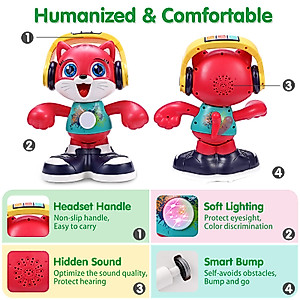 Baby Toys 12-18 Months Dancing Cat Toys for 1 Year Old Boys Girls with Music & Recording Kids Interactive Early Learning Educational Toddler Toys for 1 2 3 Year Old Boys Girls Birthday Xmas Gift