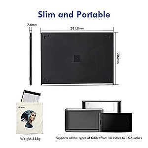 HUION Adjustable Tablet Stand Multi-Angle Portable Desk Stand for 10-15.6" Graphics Drawing Monitor Tablet Pen Display，Suitable for Kamvas Pro 16/Pro 12/Pro 13，Kamvas 16，iPad Pro, Wacom Cintiq