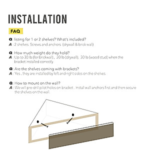 RIKNIO Wall Corner Floating Shelves,Wood Rustic Handmade Shelf - 12" x 12", Pack of 2 - Provincial