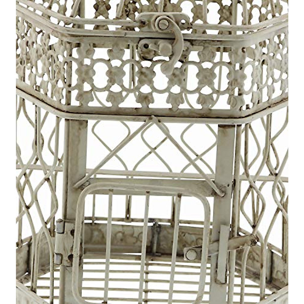 Deco 79 66520 Inch, Set of 2 Metal Bird Cage, 21", 18"H, Cream, 2 Count