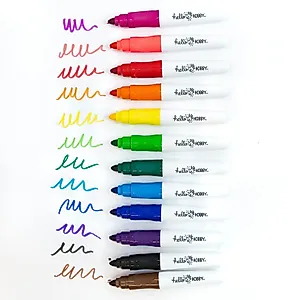 Hello Hobby 12 JUMBO MARKERS | CLASSIC COLORS | Non-Toxic Water-Based Washable