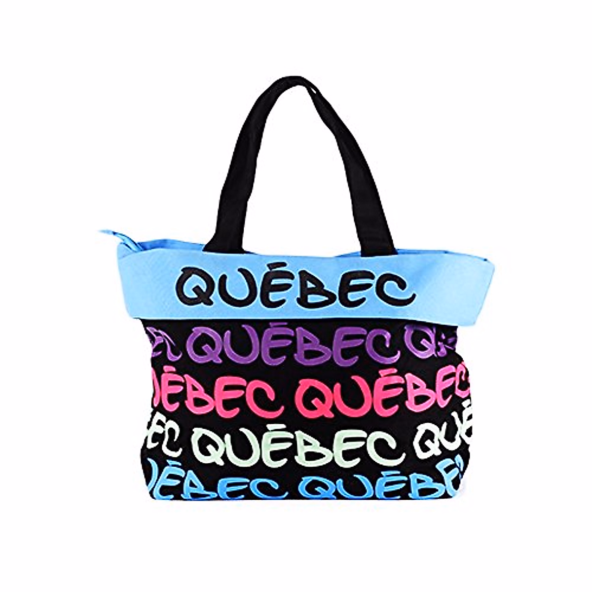 Quebec Tote Bag - Travel Canada Fold Over Multi-Purpose Shoulder Bag for Shopping, Work, & School