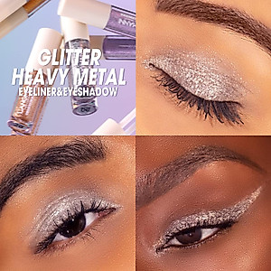 Quxunzzz Liquid Glitter Eyeshadow,Liquid Glitter Eyeliner Metallic Glitter Shimmer Eye Looks Waterproof Long Lasting Quick-Drying (Galaxy 04#)