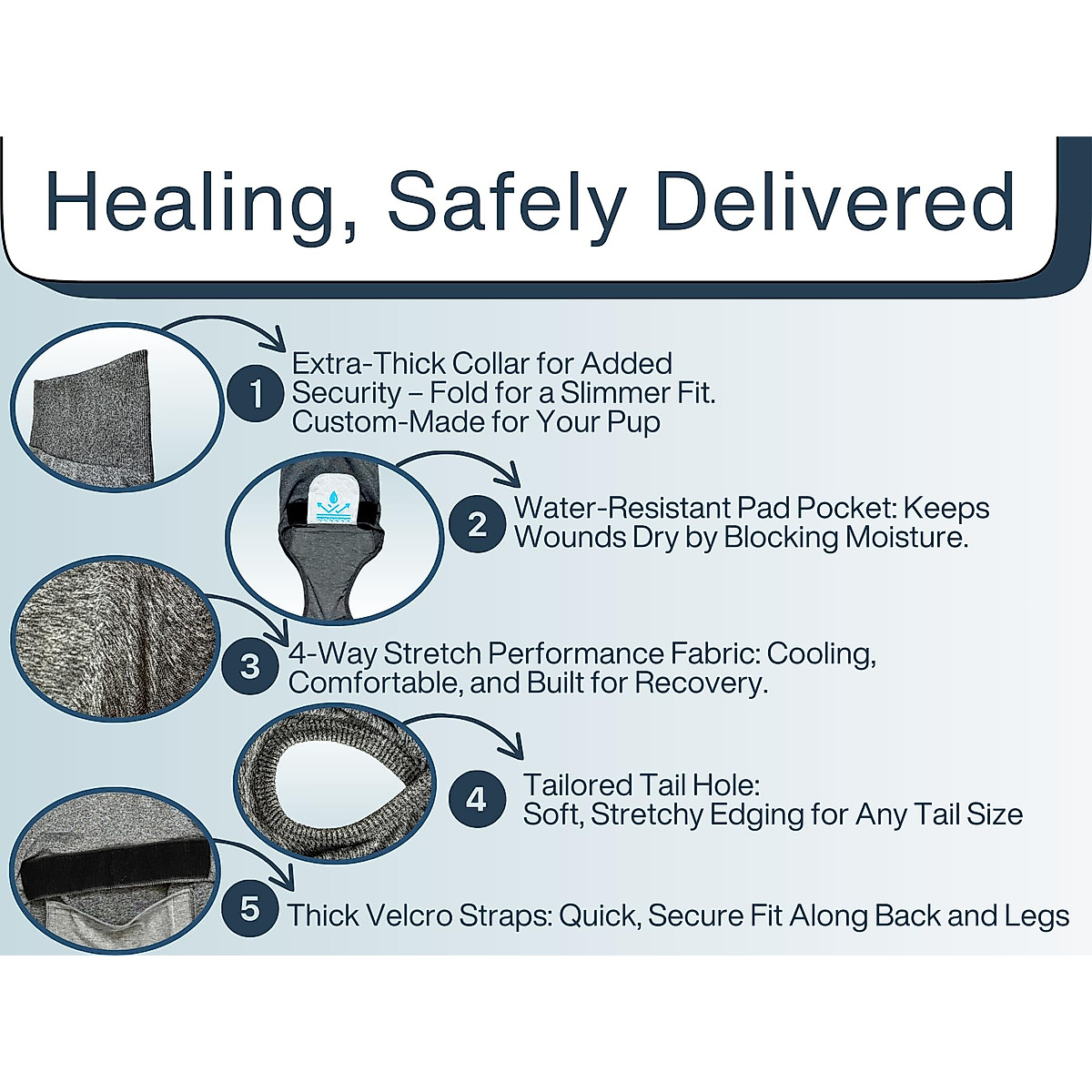 Dog Recovery Suit After Surgery - for Spay Neuter - with Washable Pads - Dog Onesie (Grey Medium)