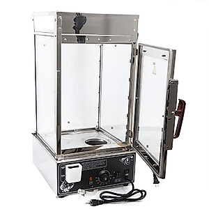 TECHTONGDA 110V Commercial Bun Steamer 5-Layer Food Warmer Display, Food Steamer Bun Warmer Machine, 30-110℃ Temperature Control, Bread Bun Heating Cabinet, Hot Dog Steamer and Bun Warmer