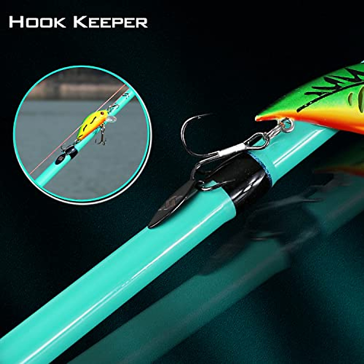 Sougayilang Baitcaster Combo, 2Pc Baitcasting Fishing Rod and Reel Combo, Twin-Tip M/MH Fishing Pole and Baitcasting Reel-Green-6.9ft-Right Handle