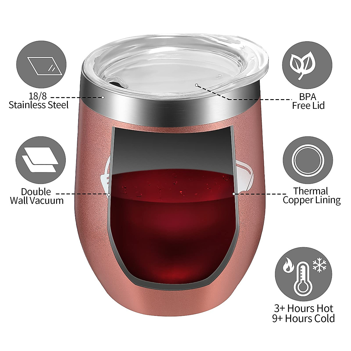 I Give the Best Jobs Wine Tumbler, Hairdresser Barber Unique Cosmetology Hairstylist Funny Gift for Women Sisters Friend Rose Gold Stainless Steel Wine Tumbler with Lid Straw 12 oz