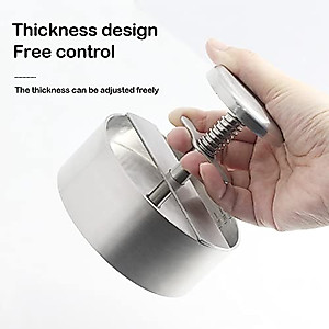 Kayzyue Adjustable Burger Press Stainless Steel Hamburger Patty Maker Non Stick Burger Maker Smash Burger Mold for Veggie Meat Beef Pork Lamb Cheese Halal BBQ Barbecue Grill - with 100 Wax Paper