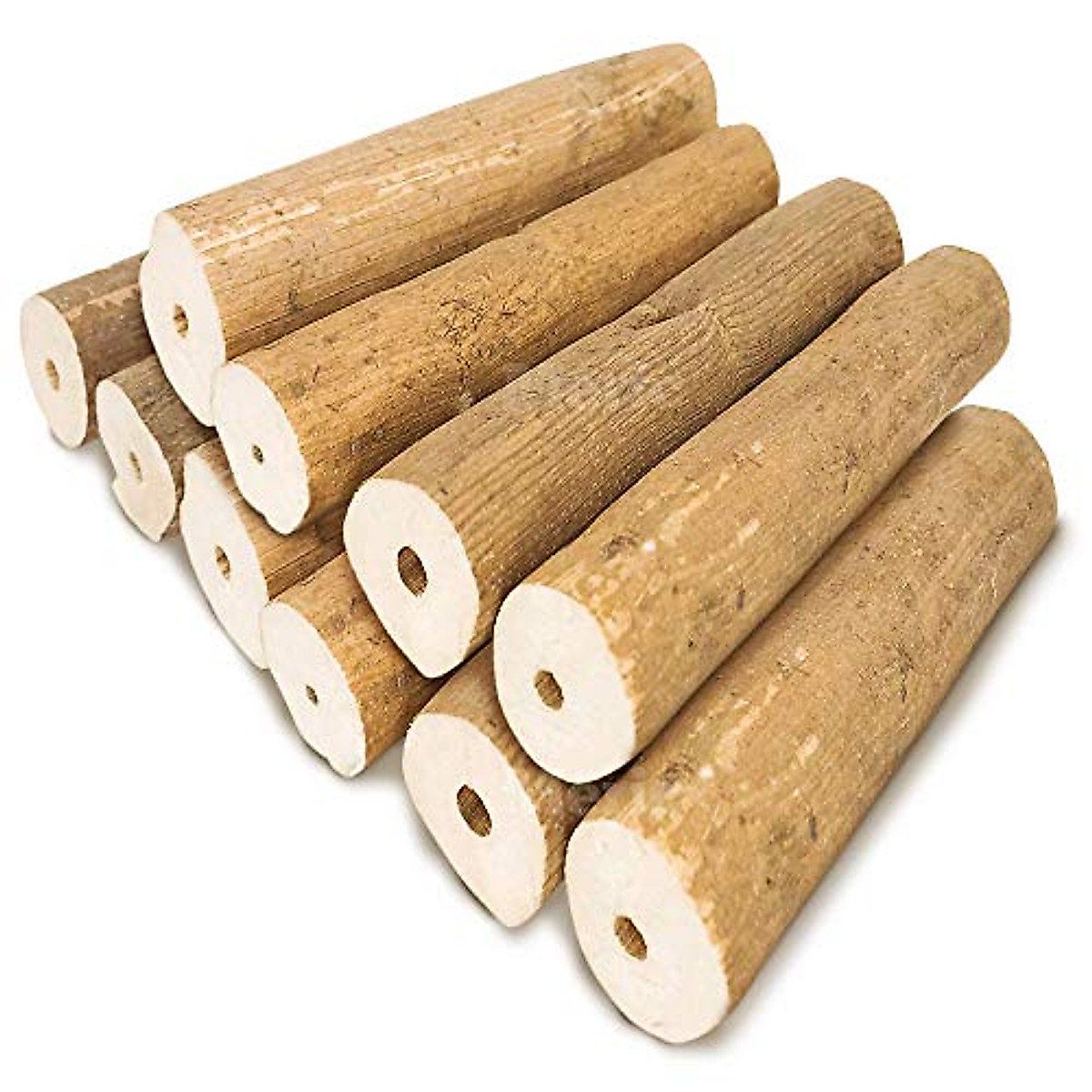 Meric Sola Sticks with Skin, Round Wood Ideal for Chewing, Foraging and Foot Toy for Parrots, Grooms Beak & Nails, Keeps Birds in Good Behavior & Physically Fit, 10 Pieces per Pack
