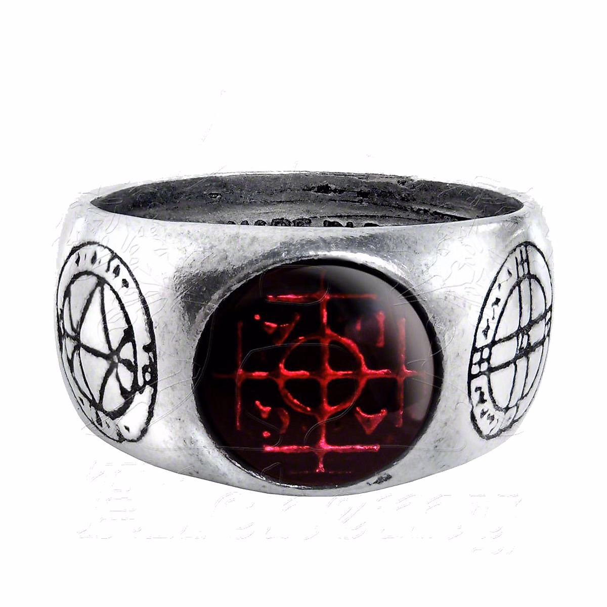 Agla Alchemy Gothic Pewter Talisman Ring - size 11