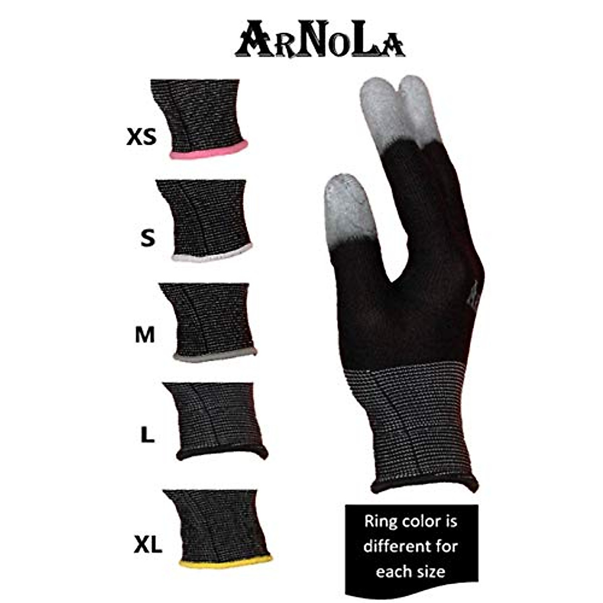 ARNOLA 2 Pairs Black Anti Static Gloves Top Fit Fingertip 13G Carbon Fibers PU Coated ESD Safety Work Gloves (2, Large)