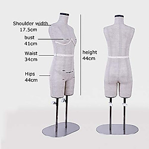 Tailors Dummy Mannequins Small Female Tailor Dummy, 1:2 Scale Dress Form Mannequin Dressmakers Manikins Adjustable Height Decoration Accessories Dressform Mannequin