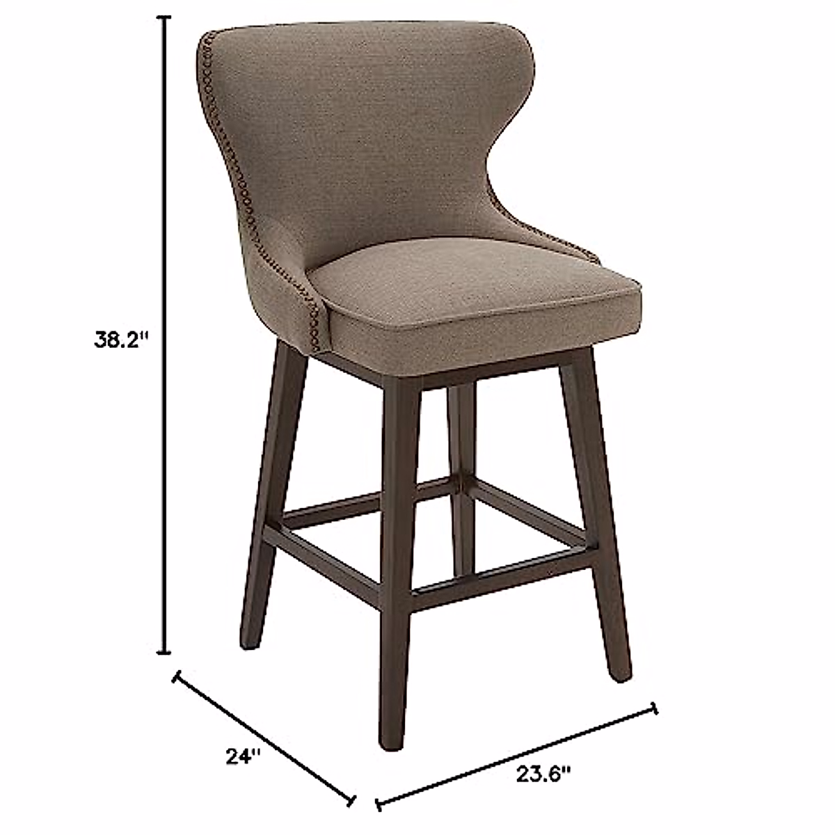 Amazon Brand – Stone & Beam Louise Memory Swivel Counter-Height Barstool, 38.2"H, Slate